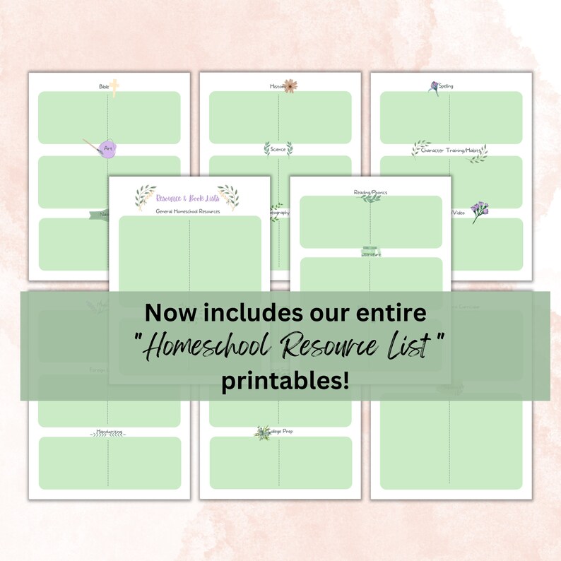 Annual Homeschool Planner and Record Keeper, Printable PDF, Floral, KJV ...