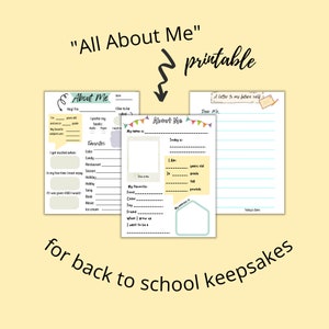 All About Me Printable, Back to School Yearbook Activity Pages, Annual ...