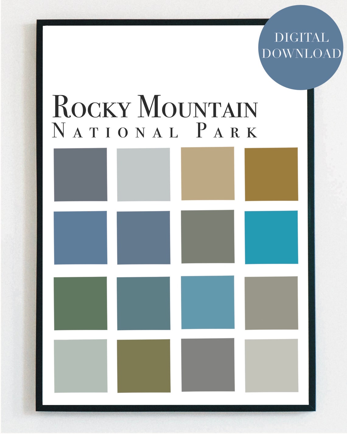 Minimalist Rocky Mountain National Park Color Palette DIGITAL PRINT - Etsy