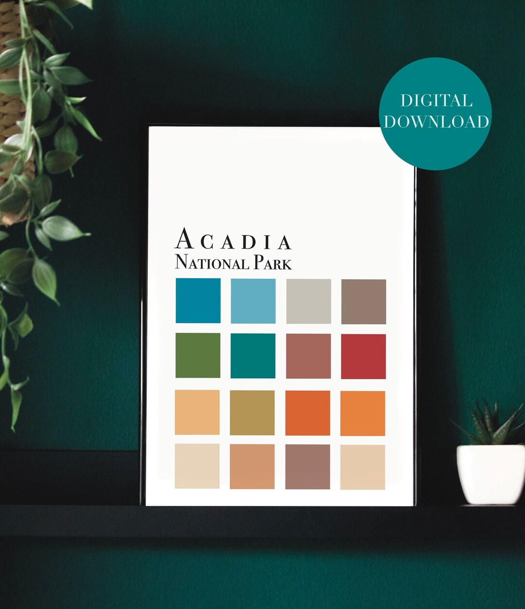 Minimalist Acadia National Park Color Palette *DIGITAL PRINT* - Etsy