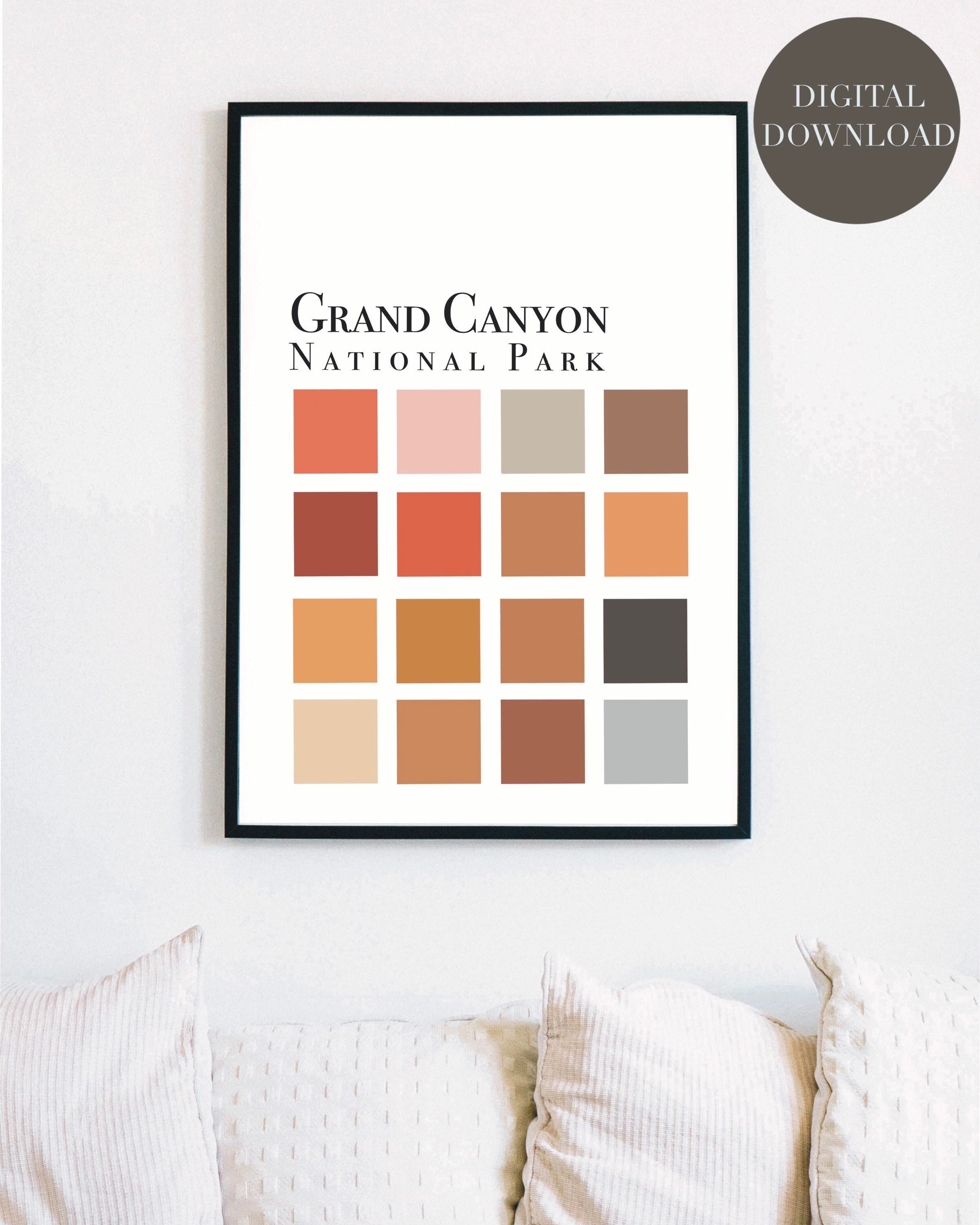 Minimalist Grand Canyon National Park Color Palette *DIGITAL PRINT* - Etsy