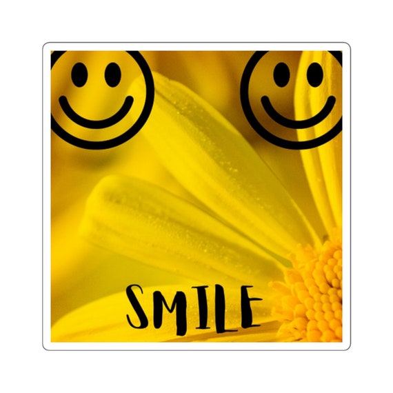Smiley Happy Square Stickers - Etsy