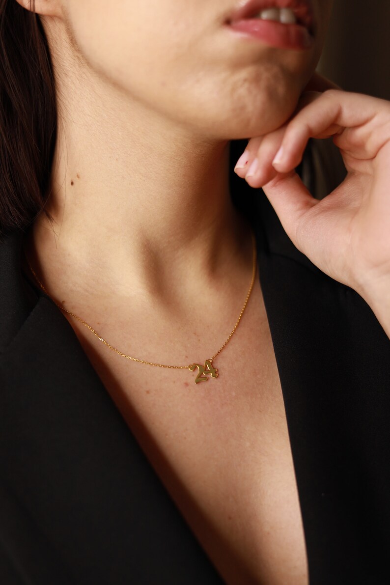 Custom Number Necklace, Number Pendant, Lucky Number Necklace, Number ...