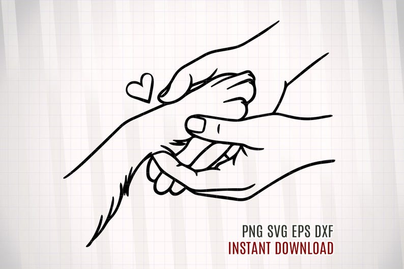 Paw and Hand Line Art SVG, PNG, Pet Owner Gift (digital Download) - Etsy