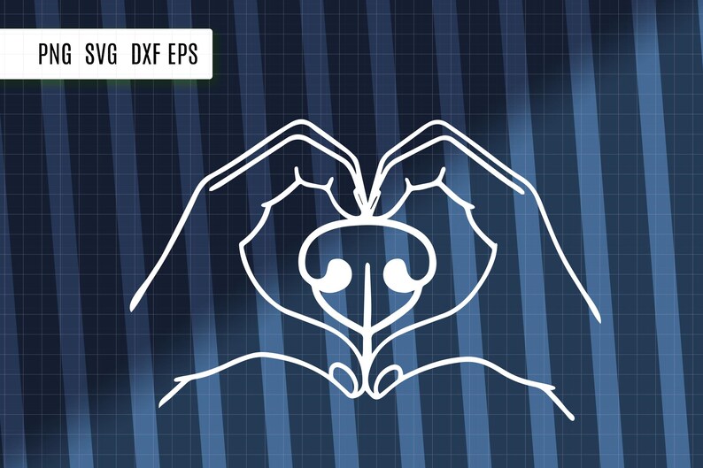 Paw and Hand Heart SVG, Dog Line Art (digital Download) - Etsy