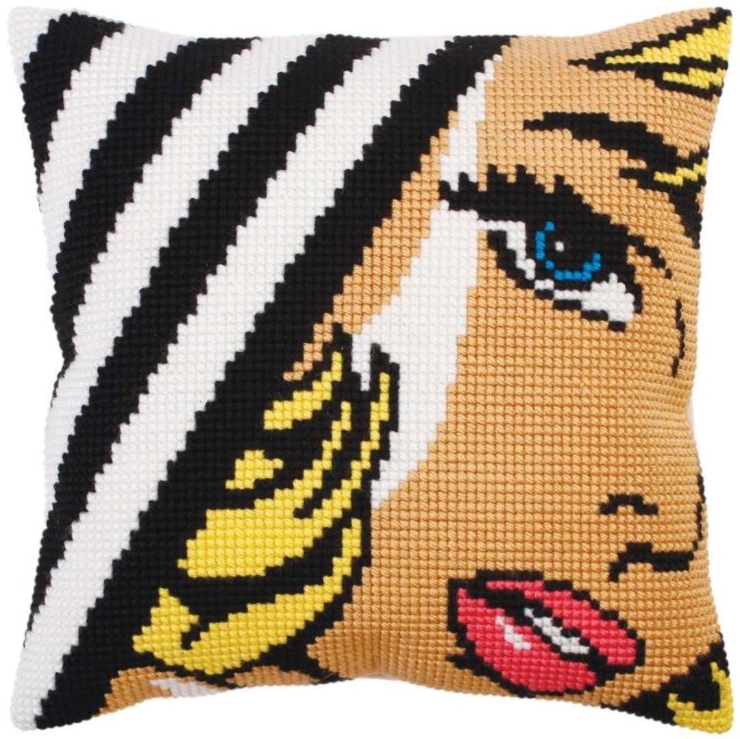 Needlepoint Pillow Kit Girl Women Collection Dart 5278, DIY Tapestry ...