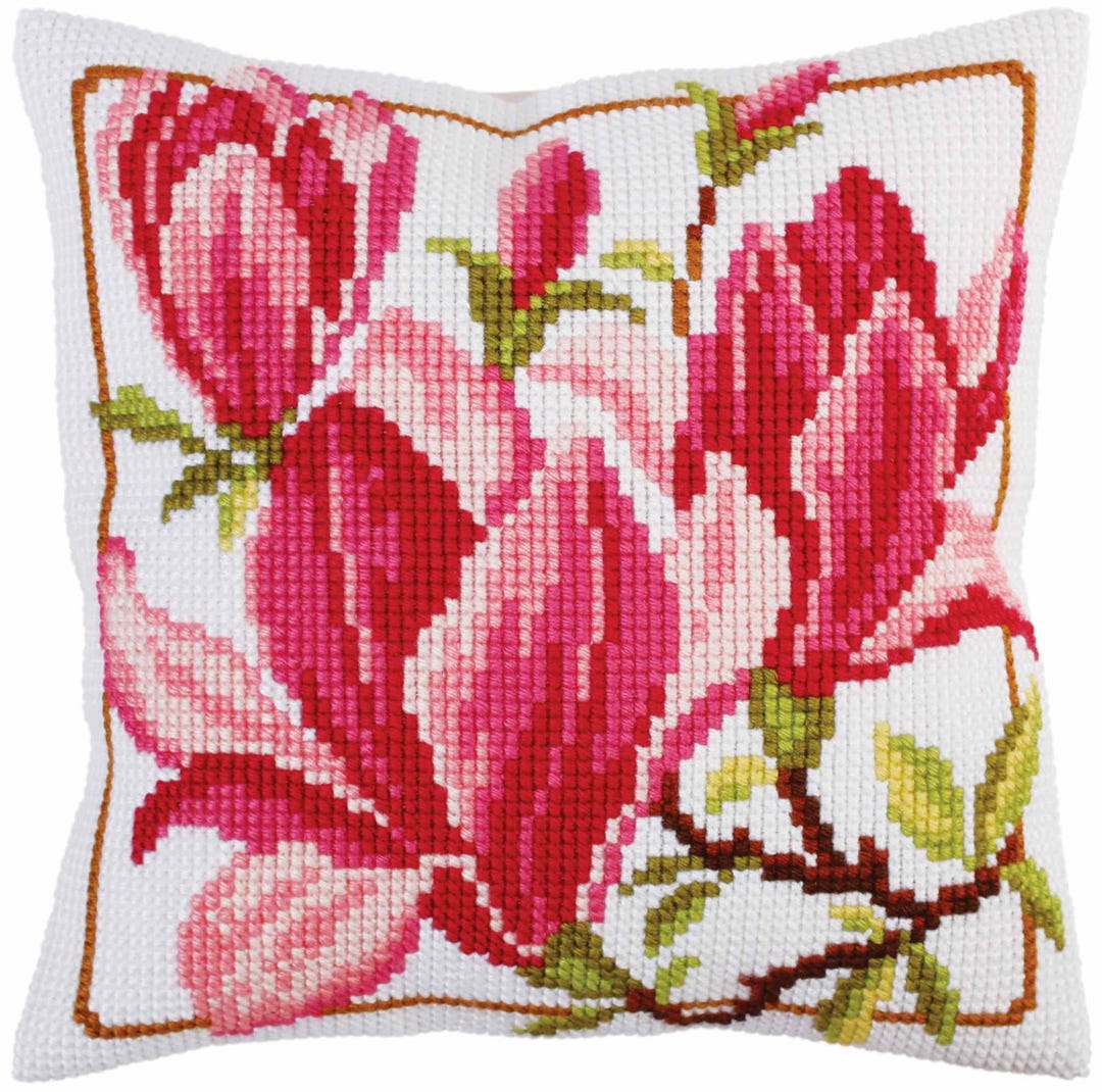 Needlepoint Pillow Kit Magnolia Flowers Collection Dart 5292: DIY ...