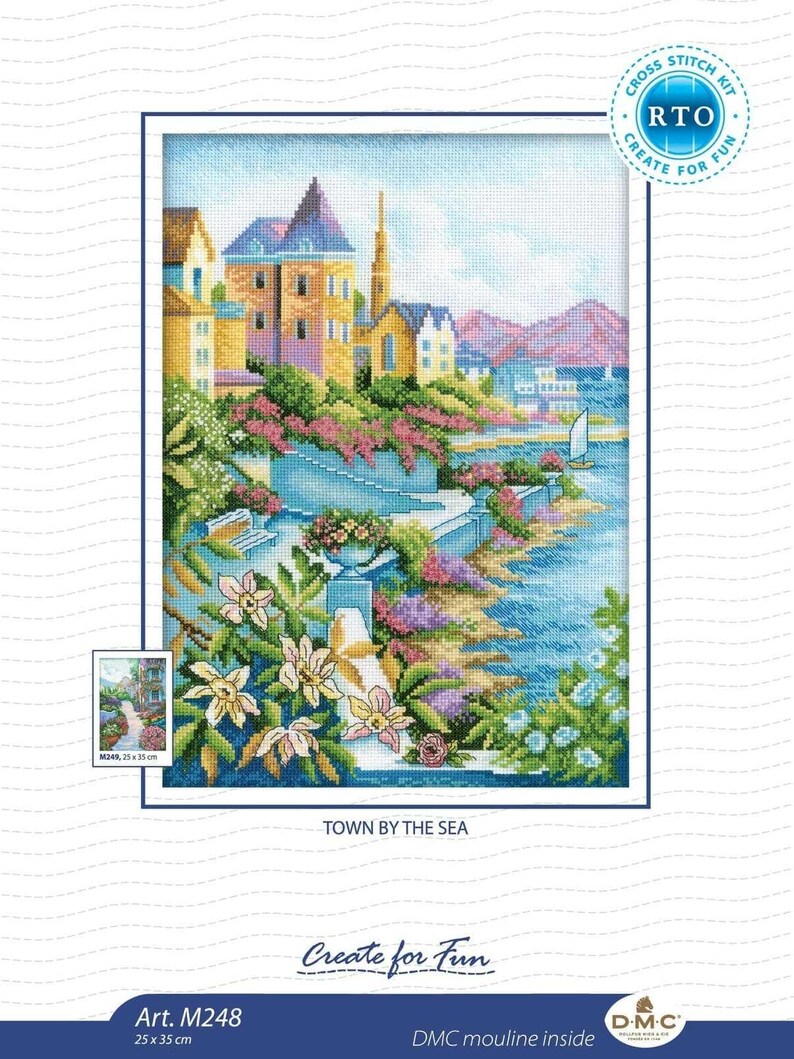 RTO Counted Cross Stitch Kit Town by the Sea M248 / Seaside Cost ...