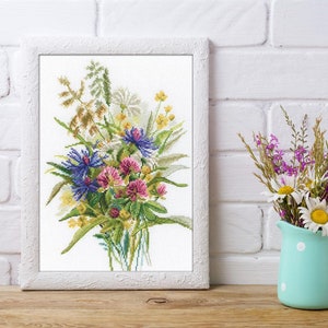 RTO Counted Cross Stitch Kit Summer Flowers M883 / Wild Flowers Bouquet ...