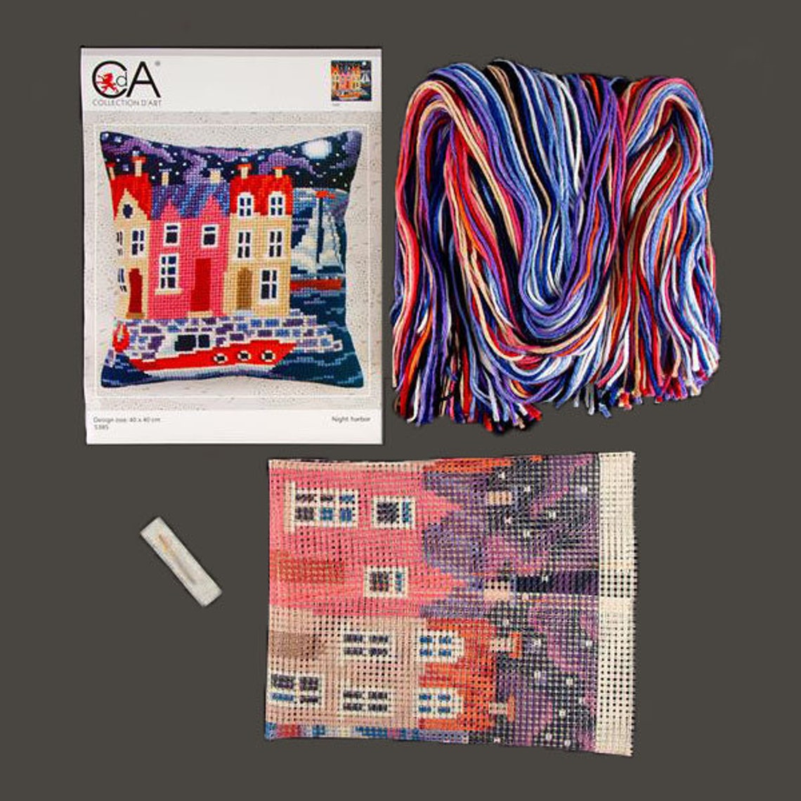 Needlepoint Pillow Kit Lynx Forest Collection Dart 5438, DIY Tapestry ...