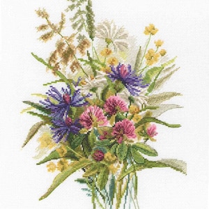 RTO Counted Cross Stitch Kit Summer Flowers M883 / Wild Flowers Bouquet ...