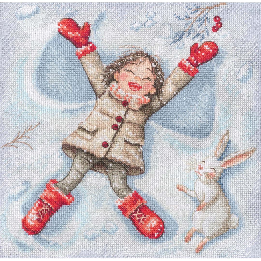 RTO Counted Cross Stitch Kit Snowtime Girl M1102 / Snow Angel / Winter ...
