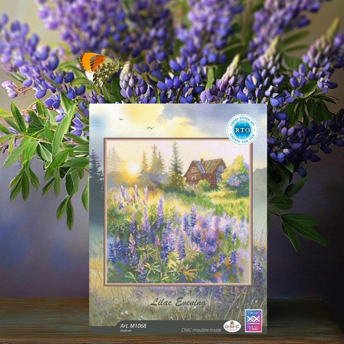 RTO Counted Cross Stitch Kit lilac Lupins M1068, DIY Embroidery Lilac ...