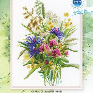 RTO Counted Cross Stitch Kit Summer Flowers M883 / Wild Flowers Bouquet ...