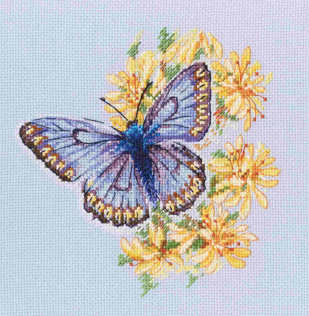 RTO Counted Cross Stitch Kit Butterfly on the Flower, Nature Floral DIY ...