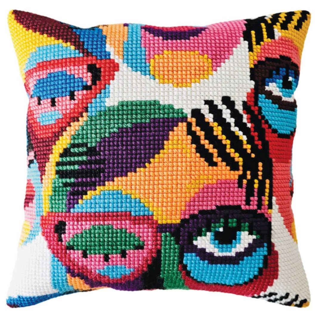 Needlepoint Pillow Kit Woman Faces Collection Dart 5466, DIY Tapestry ...