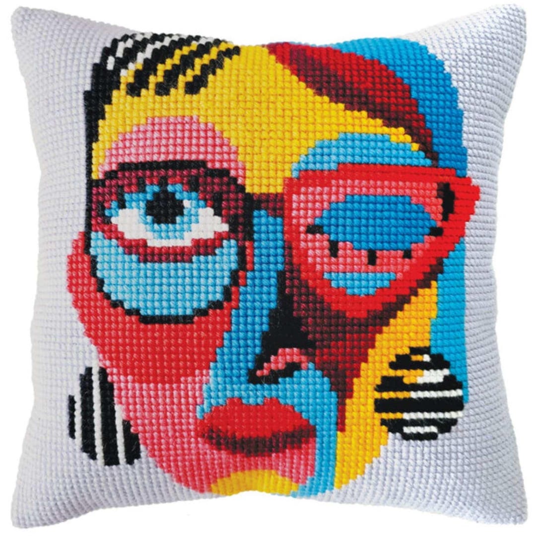 Needlepoint Pillow Kit Woman Face Collection Dart 5467, DIY Tapestry ...