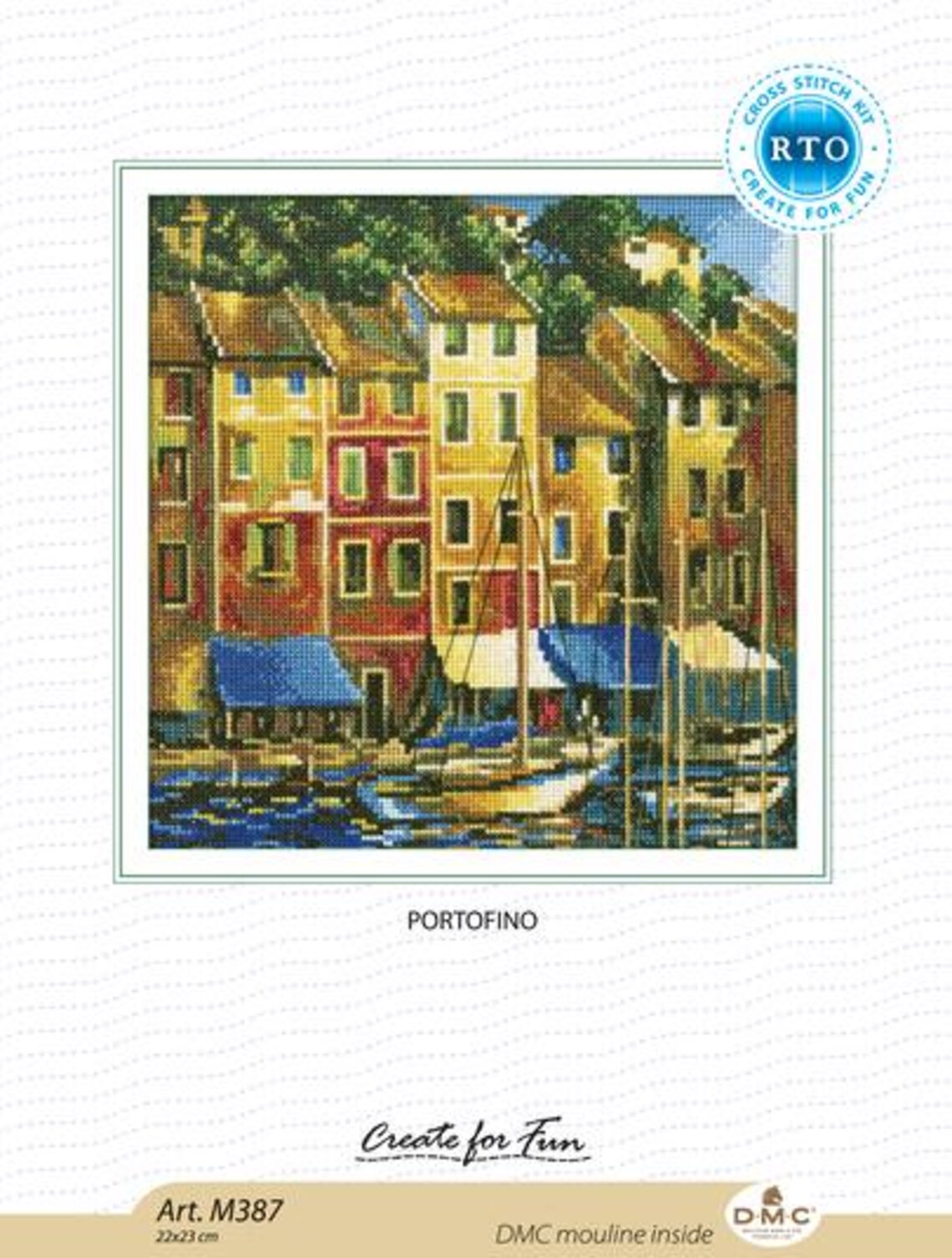 RTO Counted Cross Stitch Kit Portofino M387 / Italy Sea Bay / Sea Town ...