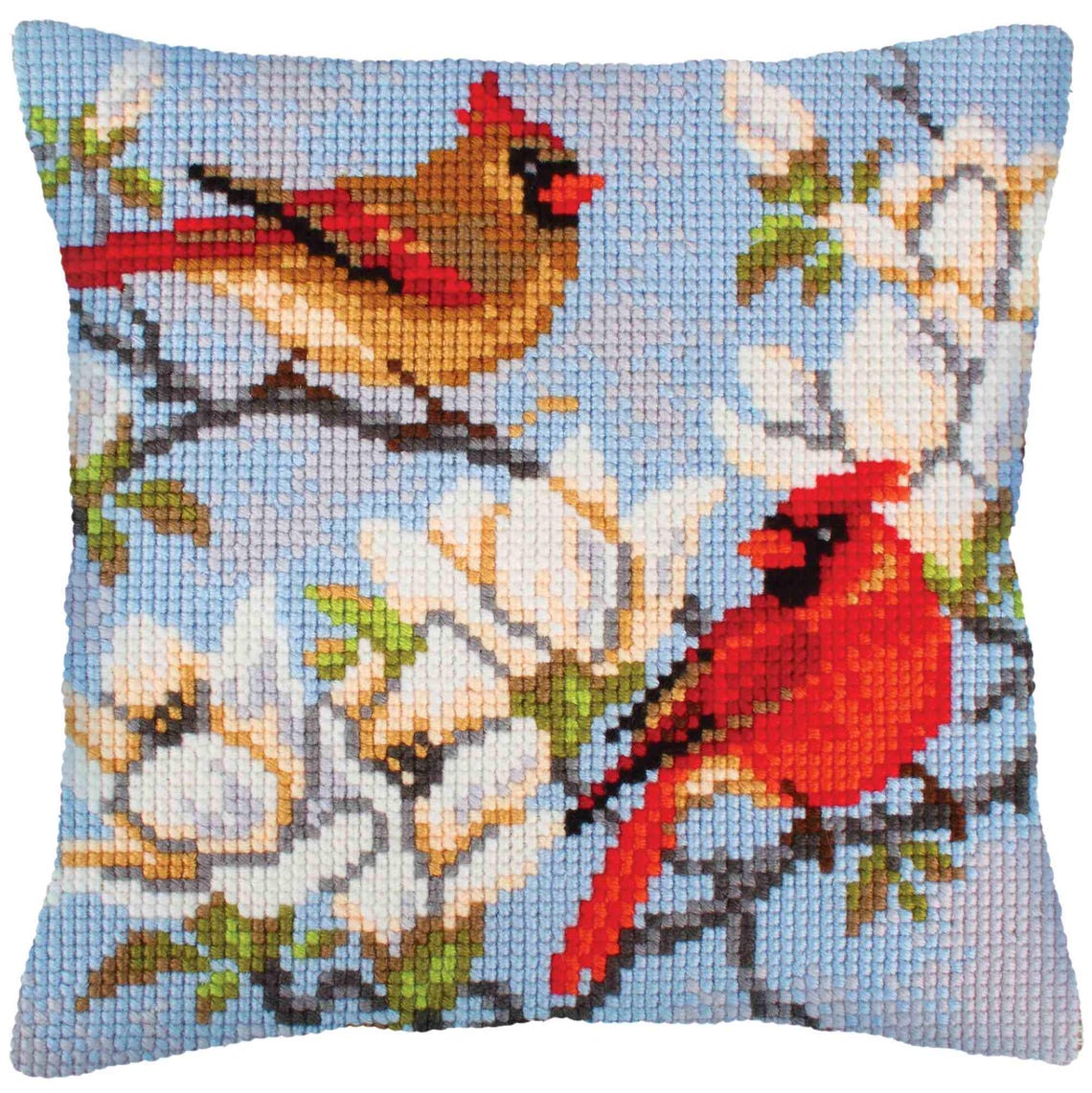 Needlepoint Pillow Kit Bird Cardinal Collection Dart 5239, DIY Tapestry ...