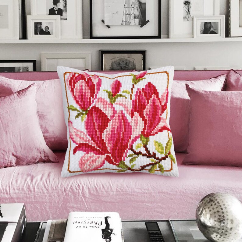 Needlepoint Pillow Kit Magnolia Flowers Collection Dart 5292: DIY ...