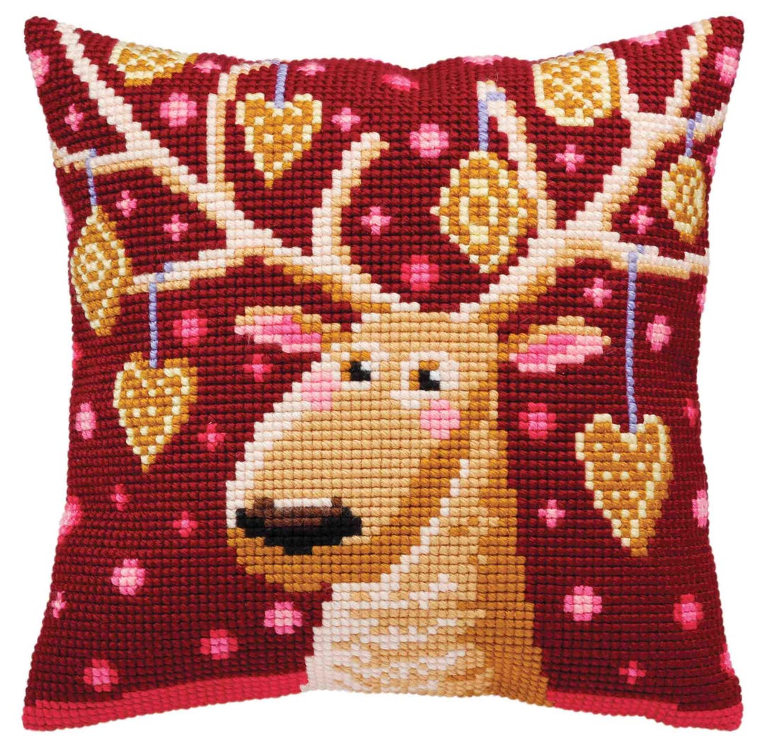 Needlepoint Pillow Kit Christmas Reindeer Collection Dart 5390, DIY ...