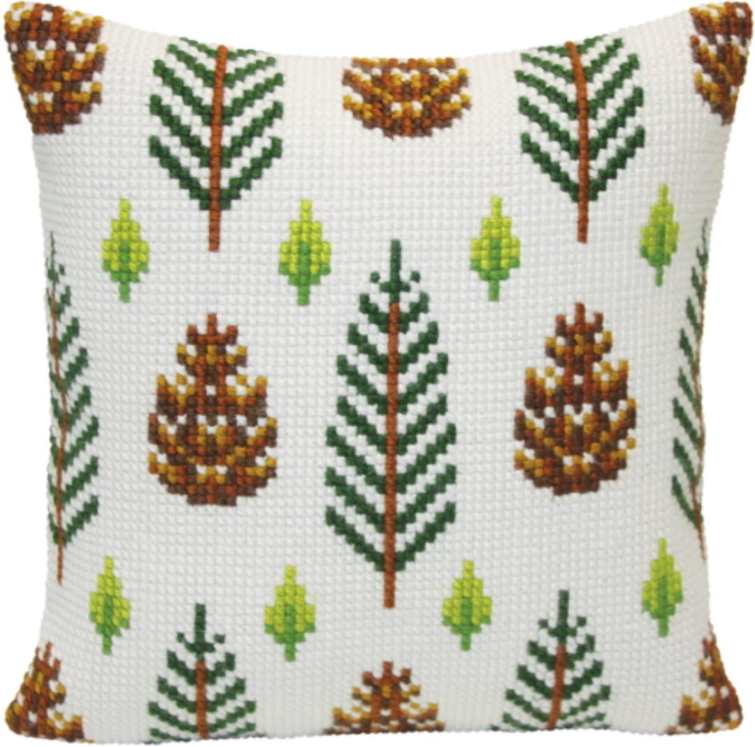 Needlepoint Pillow Kit Forest Ornament Collection Dart 5415, DIY ...