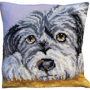Needlepoint Pillow Kit Dog Pet Collection Dart 5084, DIY Tapestry ...