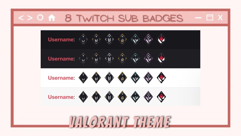 Sub Badges Valorant Rank Theme - Etsy