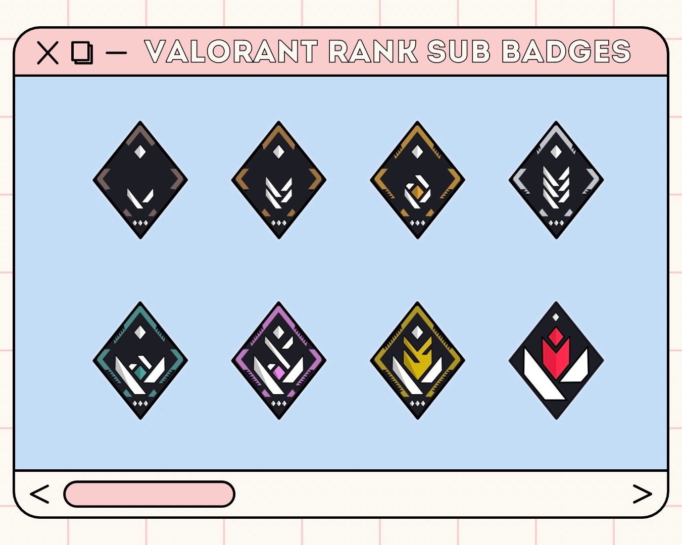 Sub Badges Valorant Rank Theme - Etsy