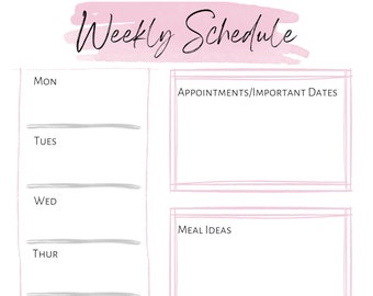 Weekly Schedule - Etsy