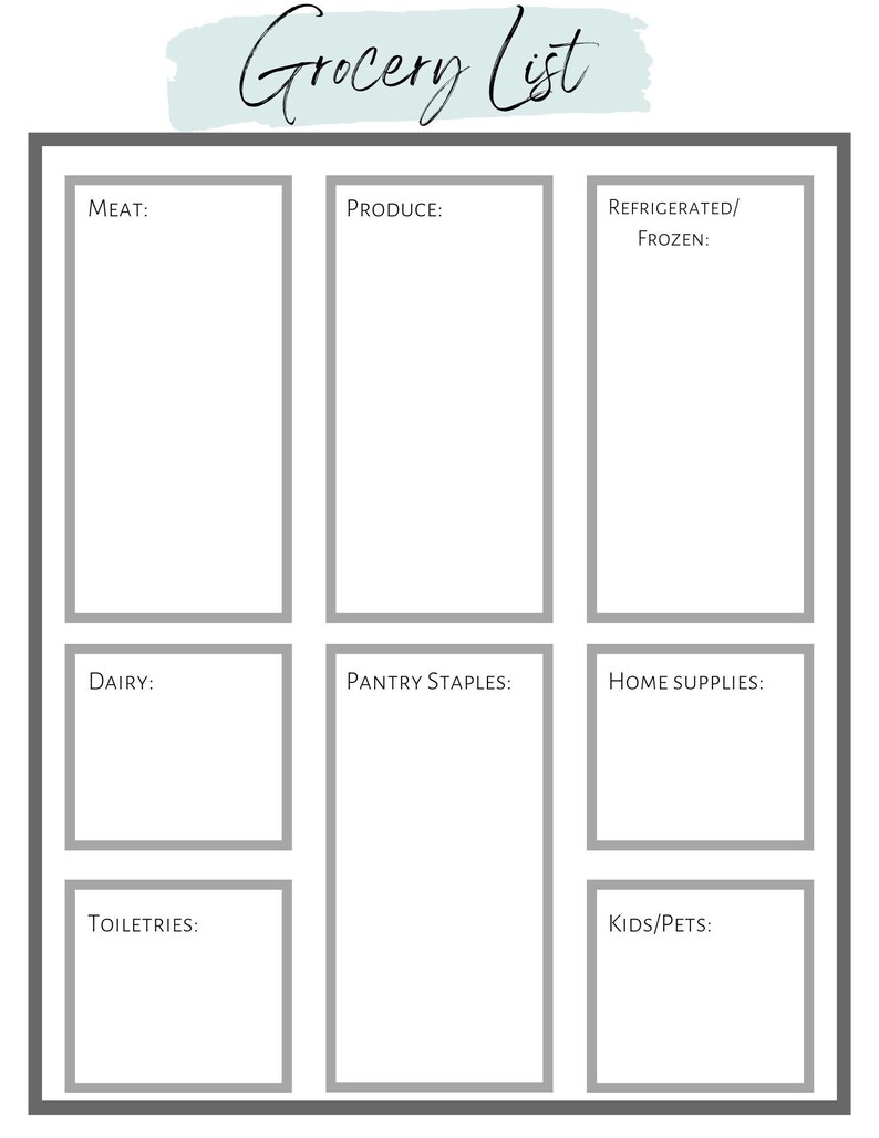 Grocery Planner - Etsy
