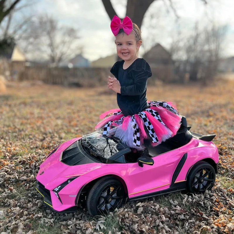 Pink Checker Racecar - Etsy