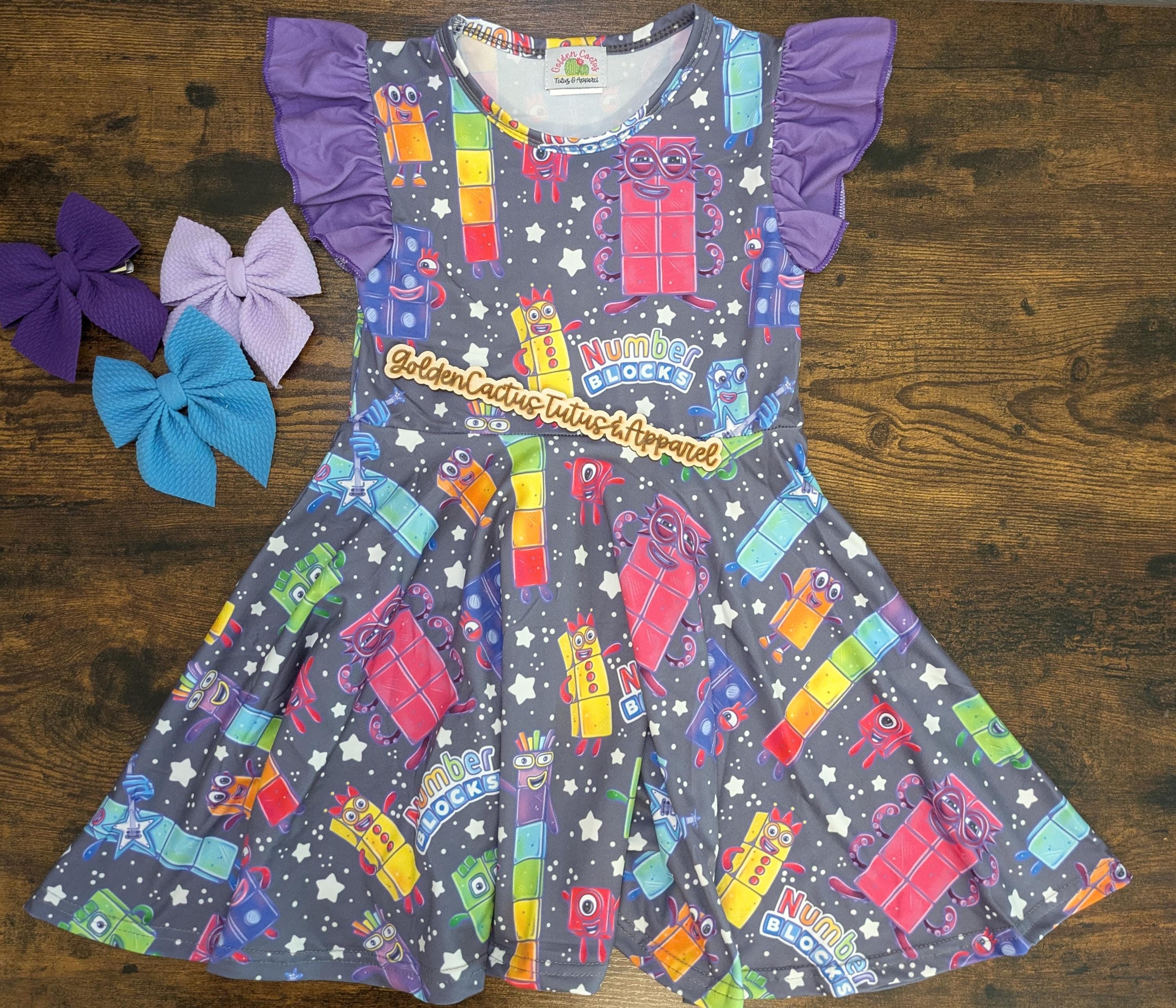 Number Blocks Sibling Matching Outfits Tee and Twirl Dress - Etsy