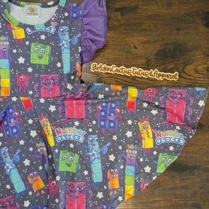 Number Blocks Sibling Matching Outfits Tee and Twirl Dress - Etsy