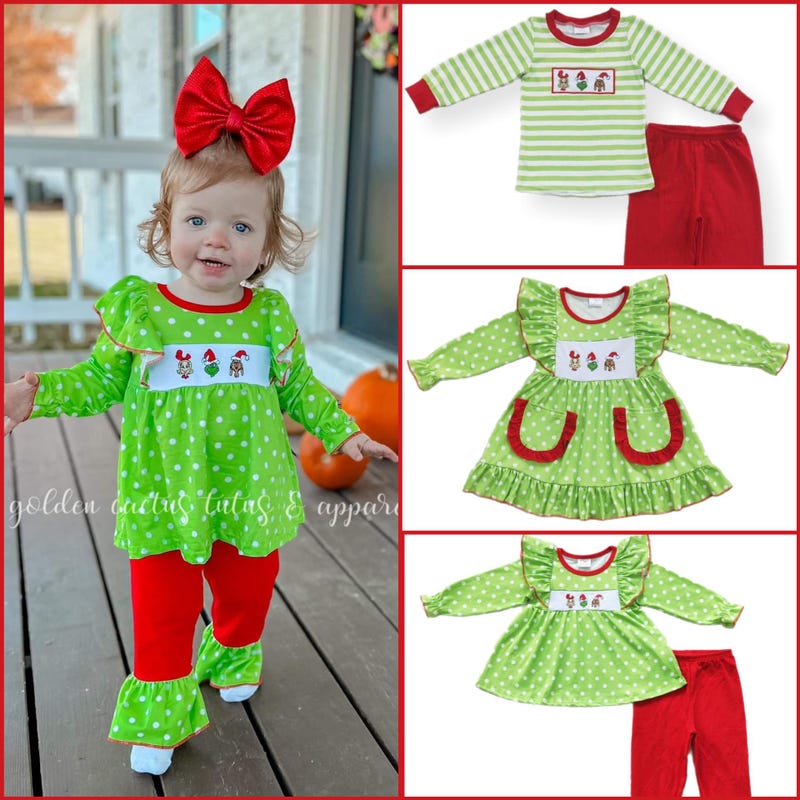 Grinch Outfit Embroidered - Etsy