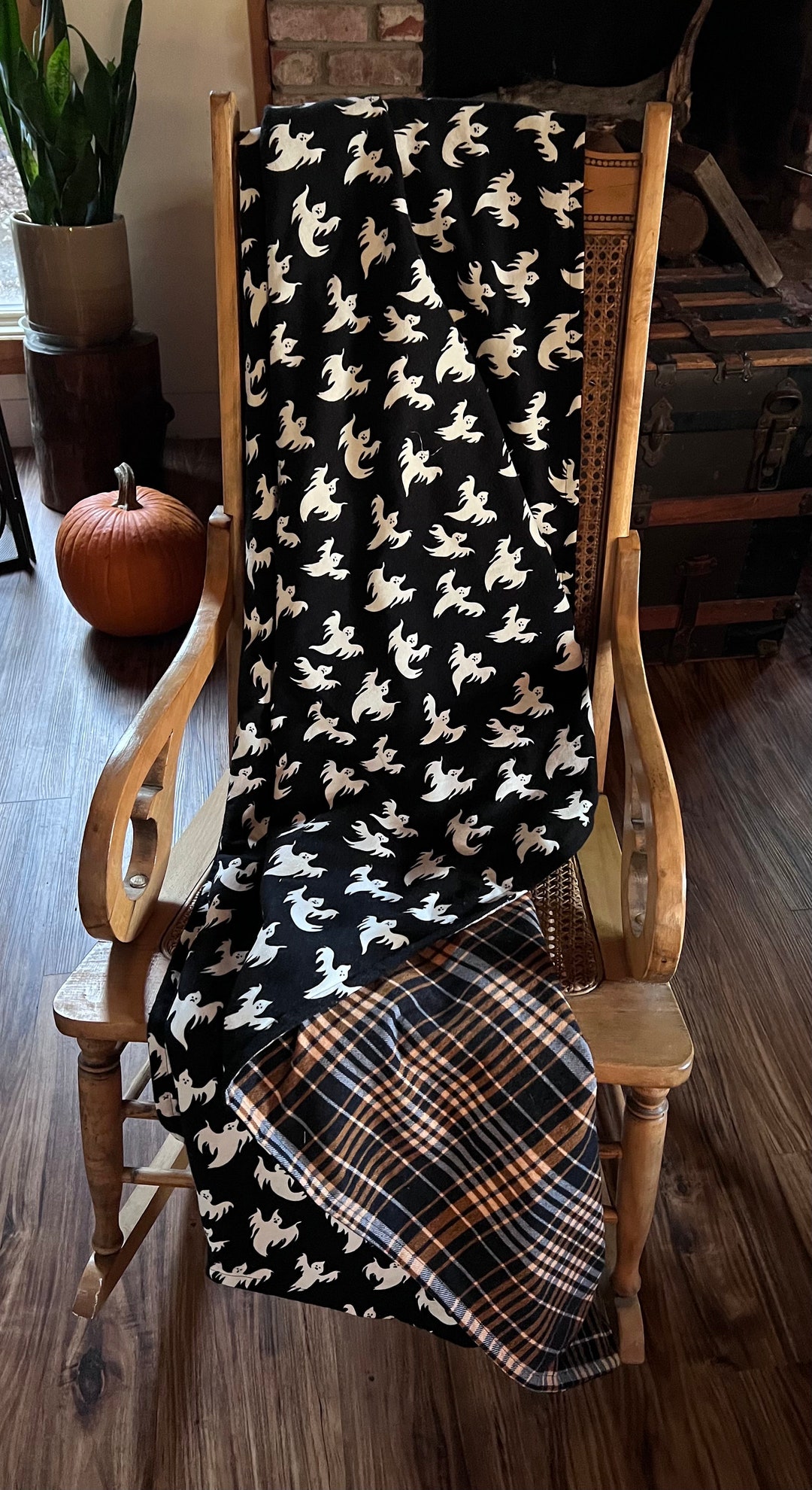 Halloween Glow in the Dark Ghost Print Flannel Blanket Super - Etsy