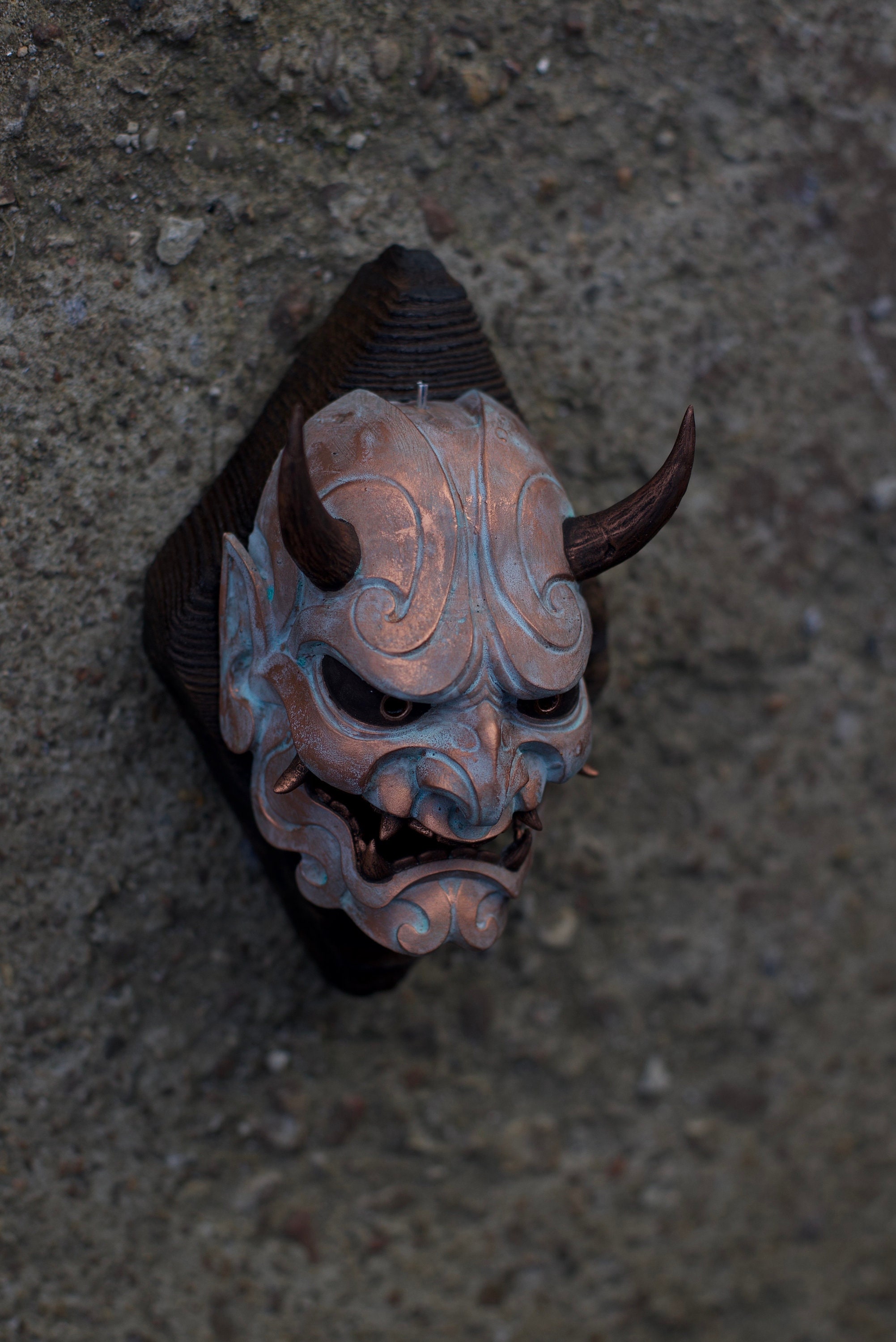 Traditional Japanese Oni Mask With patina Effect. - Etsy