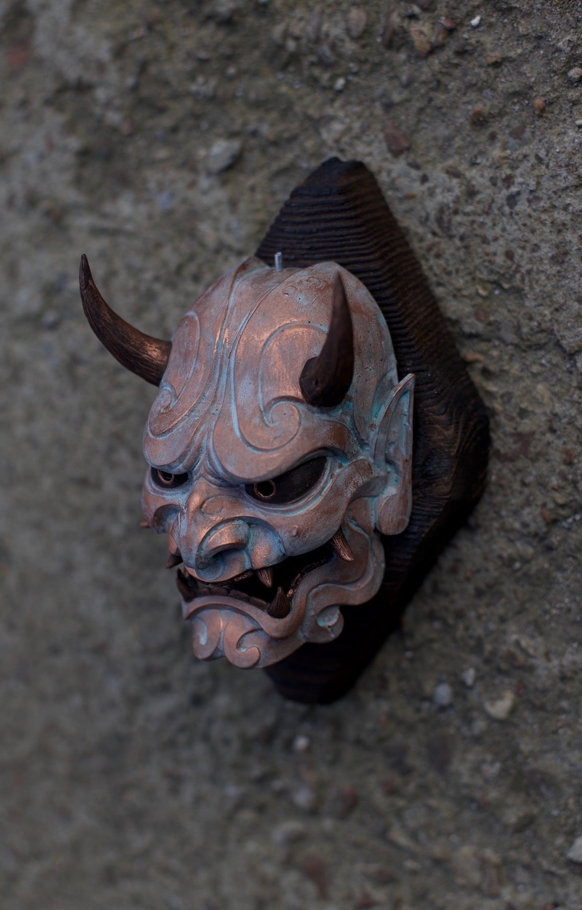 Traditional Japanese Oni Mask With patina Effect. - Etsy
