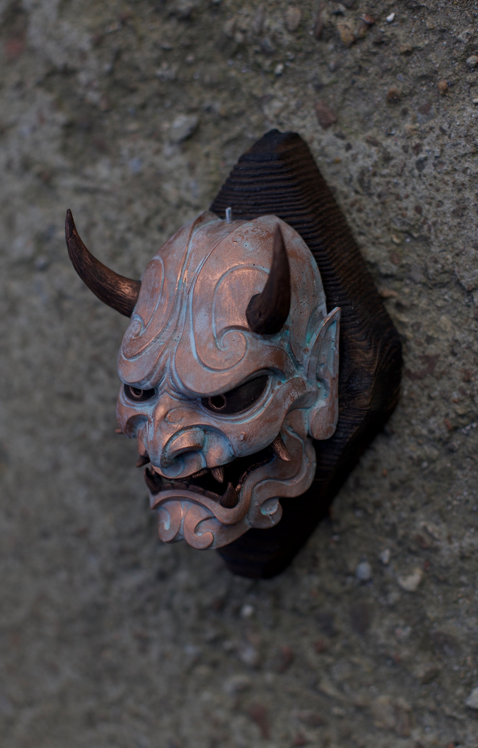 Traditional Japanese Oni Mask With patina Effect. - Etsy