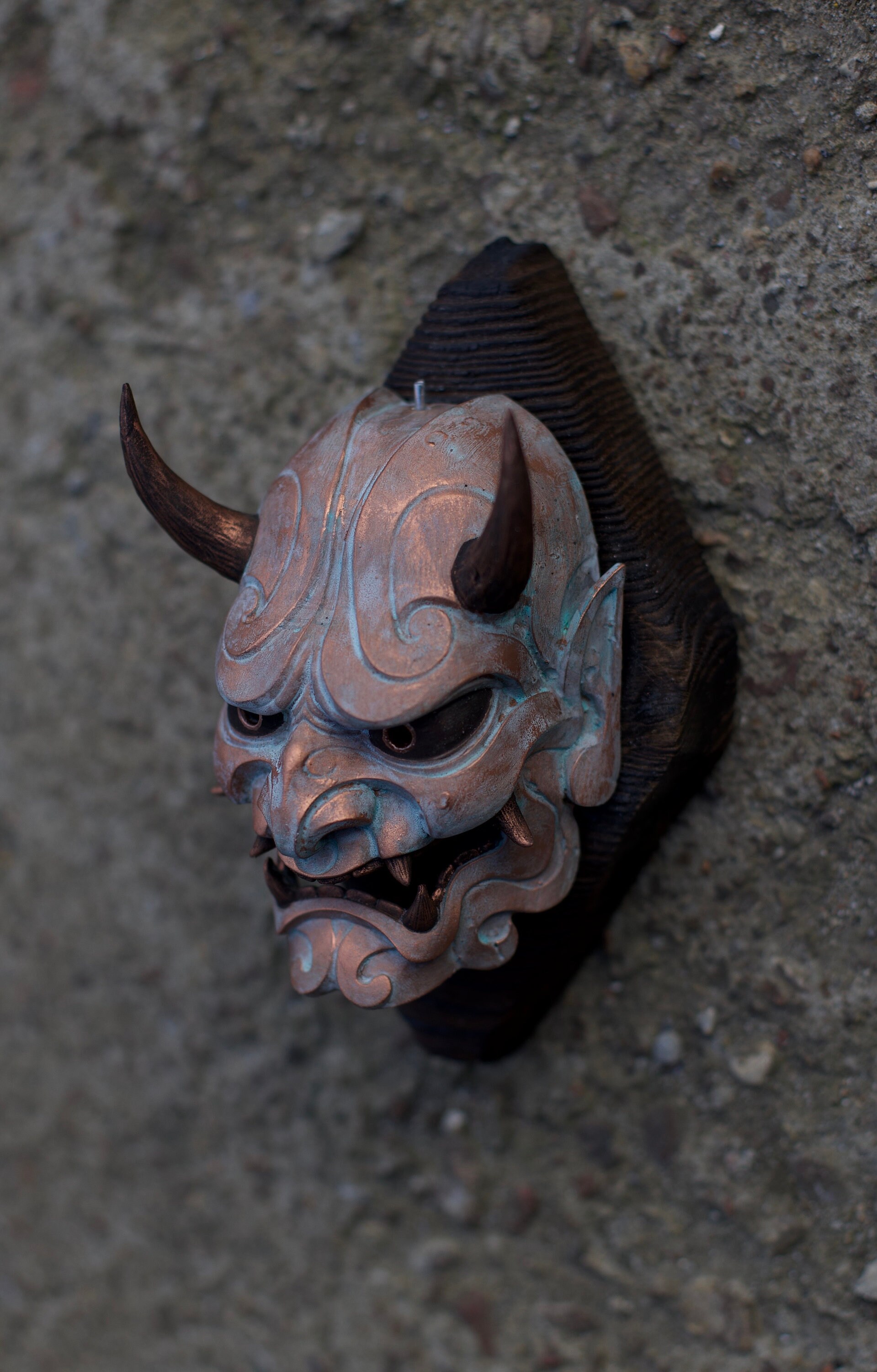 Traditional Japanese Oni Mask With patina Effect. - Etsy