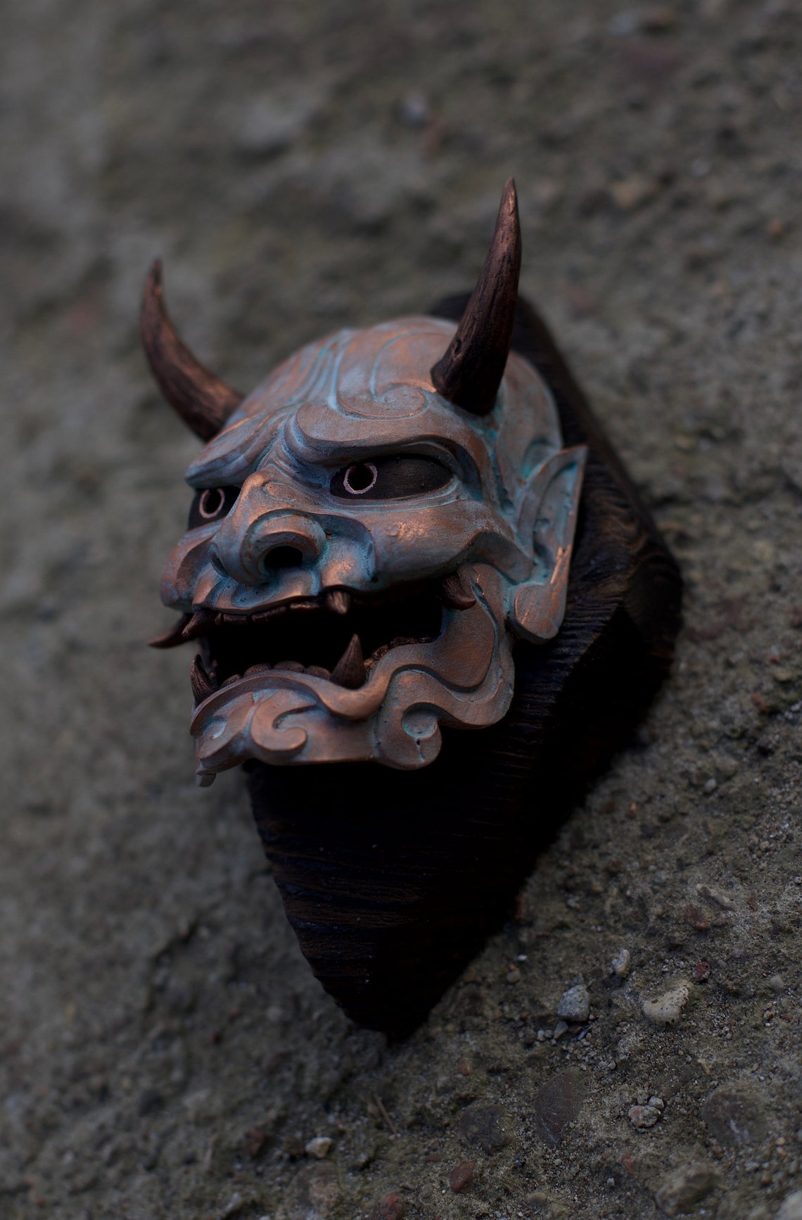 Traditional Japanese Oni Mask With patina Effect. - Etsy