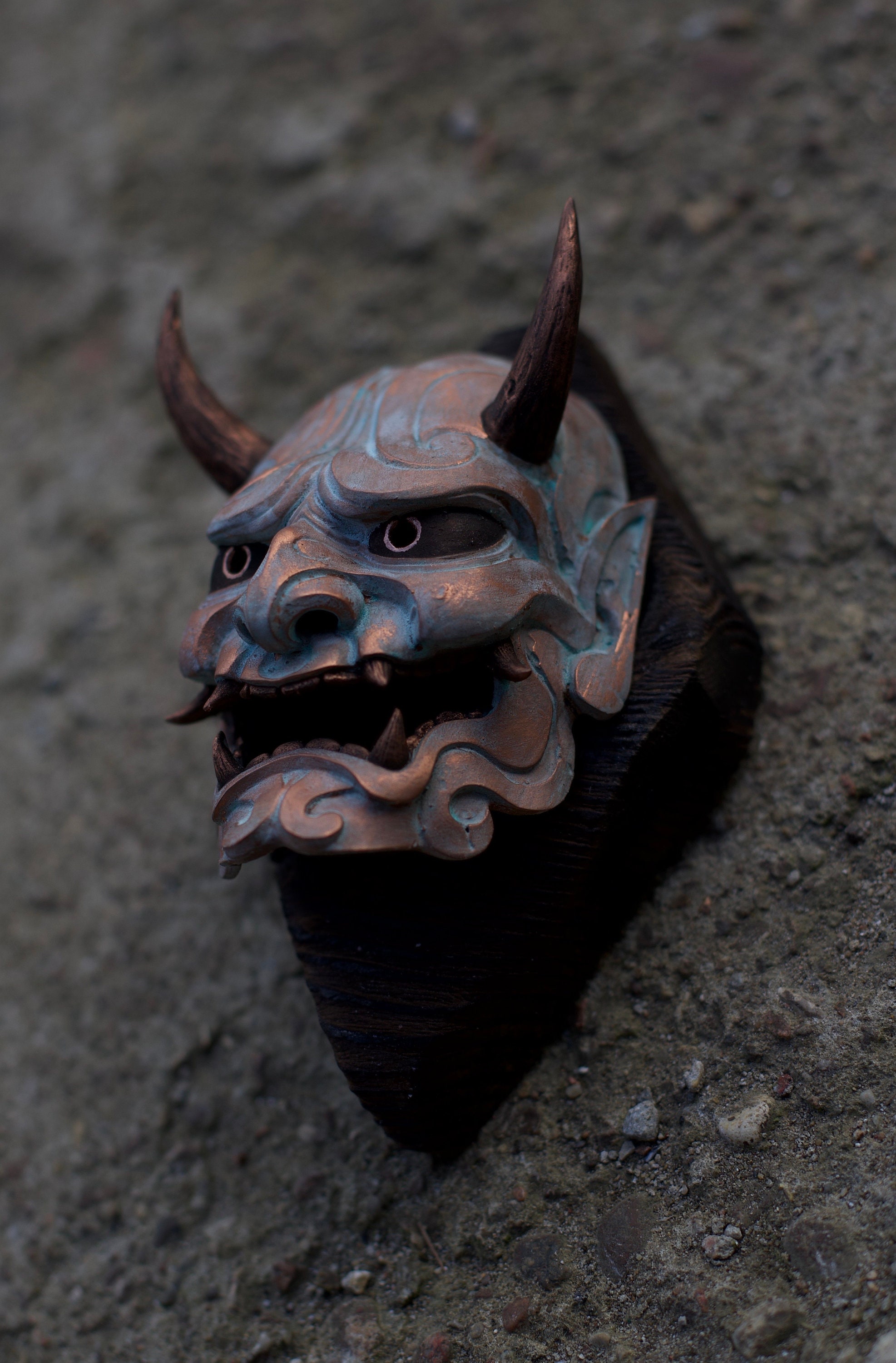 Traditional Japanese Oni Mask With patina Effect. - Etsy