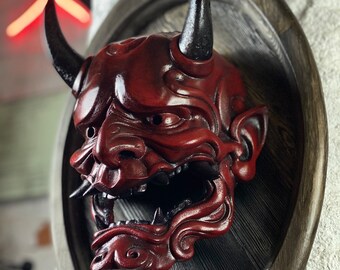 Traditional Japanese Oni Mask With patina Effect. - Etsy