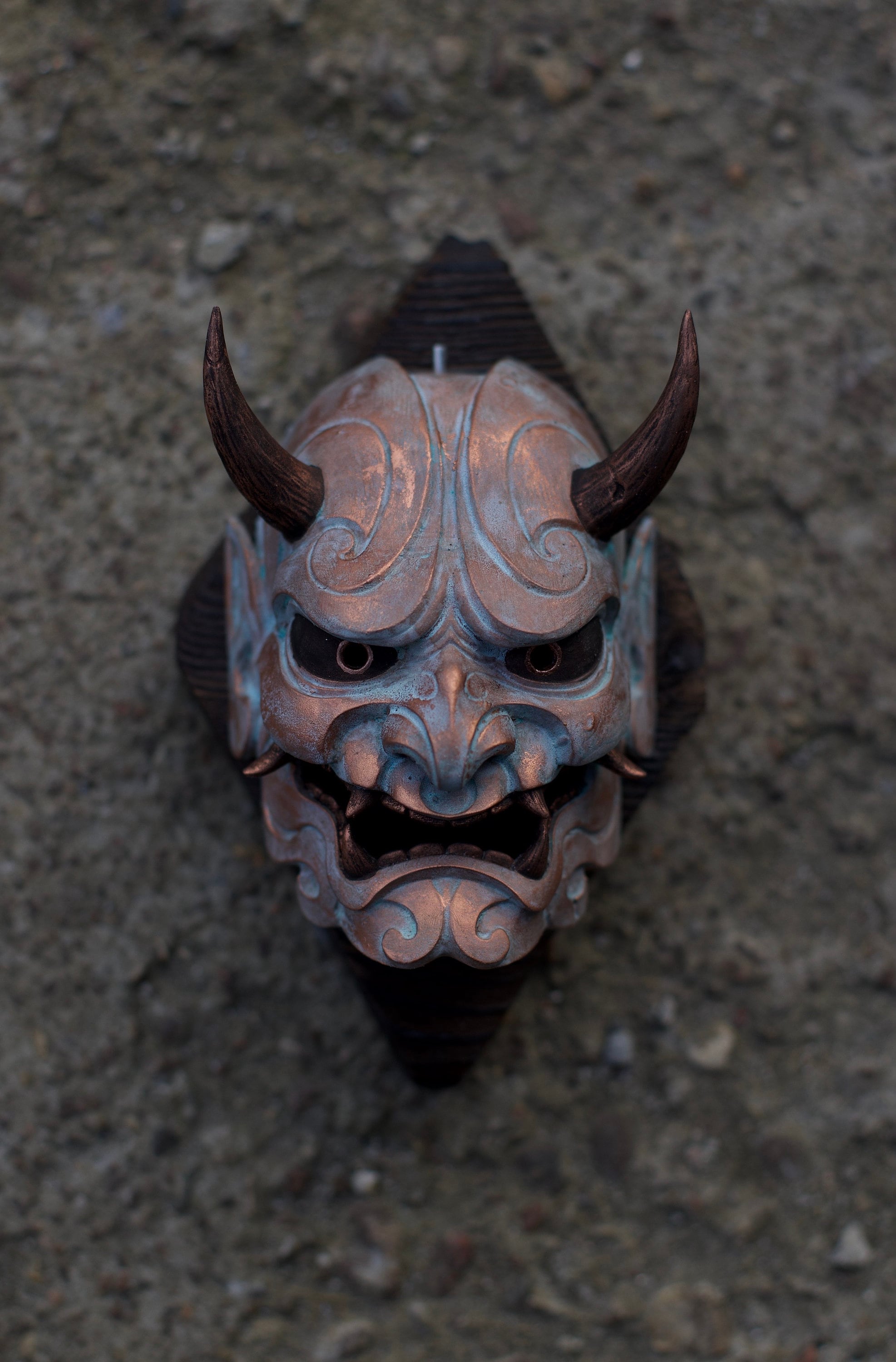 Traditional Japanese Oni Mask With patina Effect. - Etsy