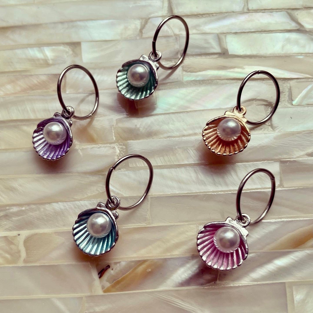 Hair Jewelry | Seashell and Pearl Hair Ring Charms for Locs Braids ...