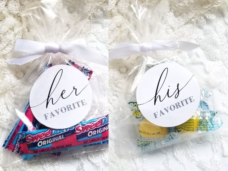 His Her Favorite Stickers Wedding Favor Sticker Welcome Bag - Etsy