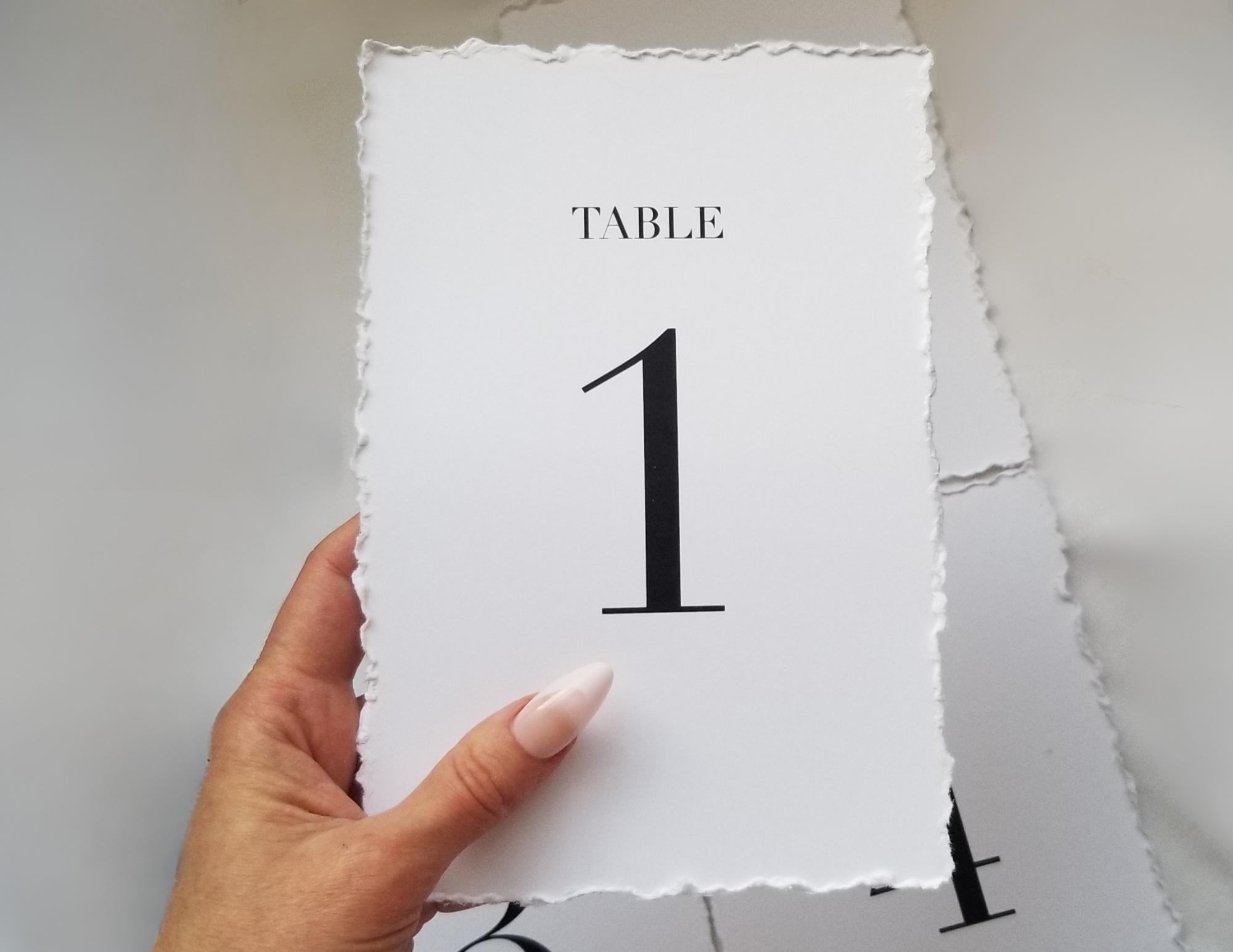 Wedding Table Numbers | Deckle Edge Table Cards - Etsy