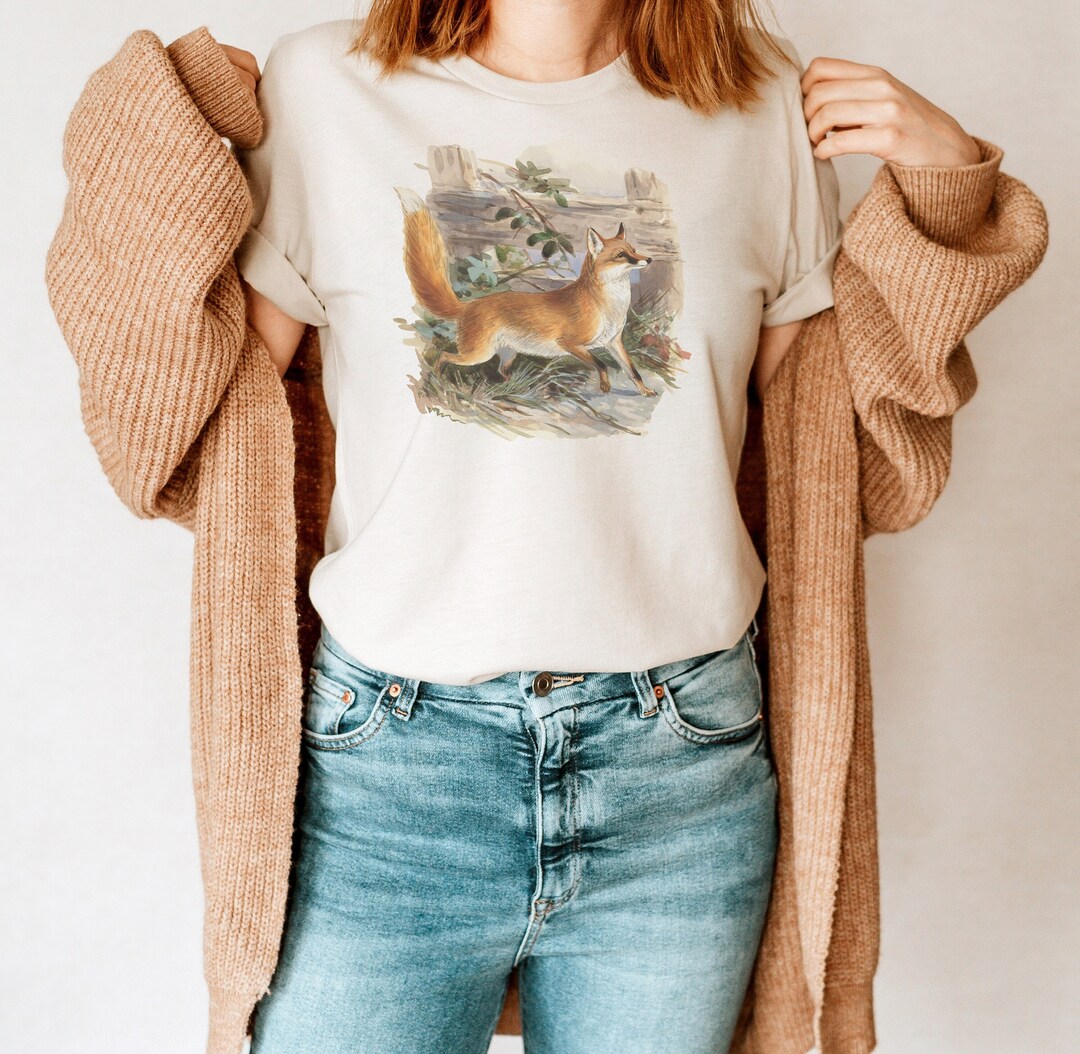 Fox Shirts, Vintage Animal Shirts, Cottagecore Shirts, Fox Gifts, Retro ...