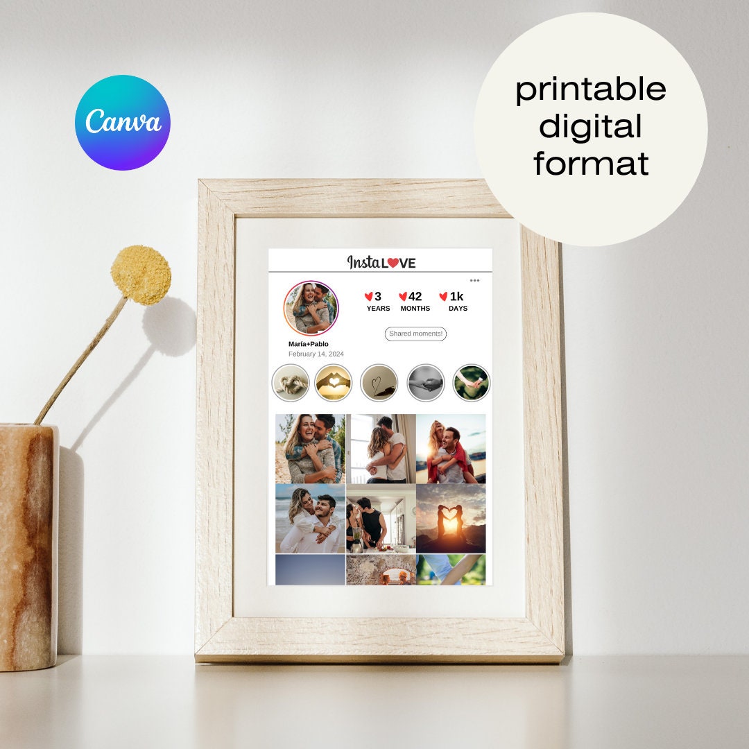 Editable Instagram Couple Photo Template Perfect Gift for Boyfriend ...