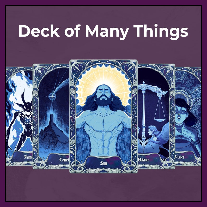 Buy Deck of Many Things D&D 5e Printable PDF Accessory Dungeon Online ...